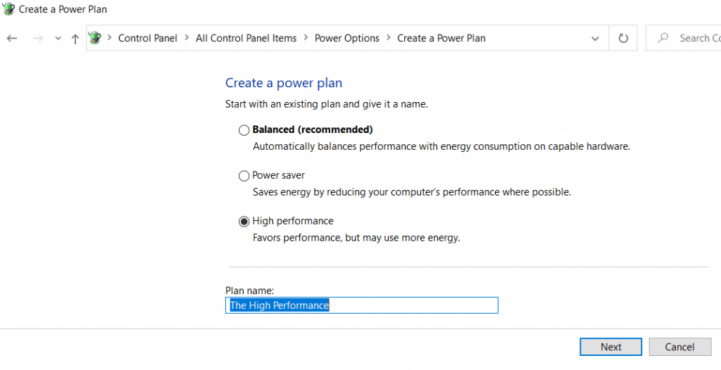 ทำยังไงดีไม่มี Power Options High Performance ให้เลือก | BA-NA-NA